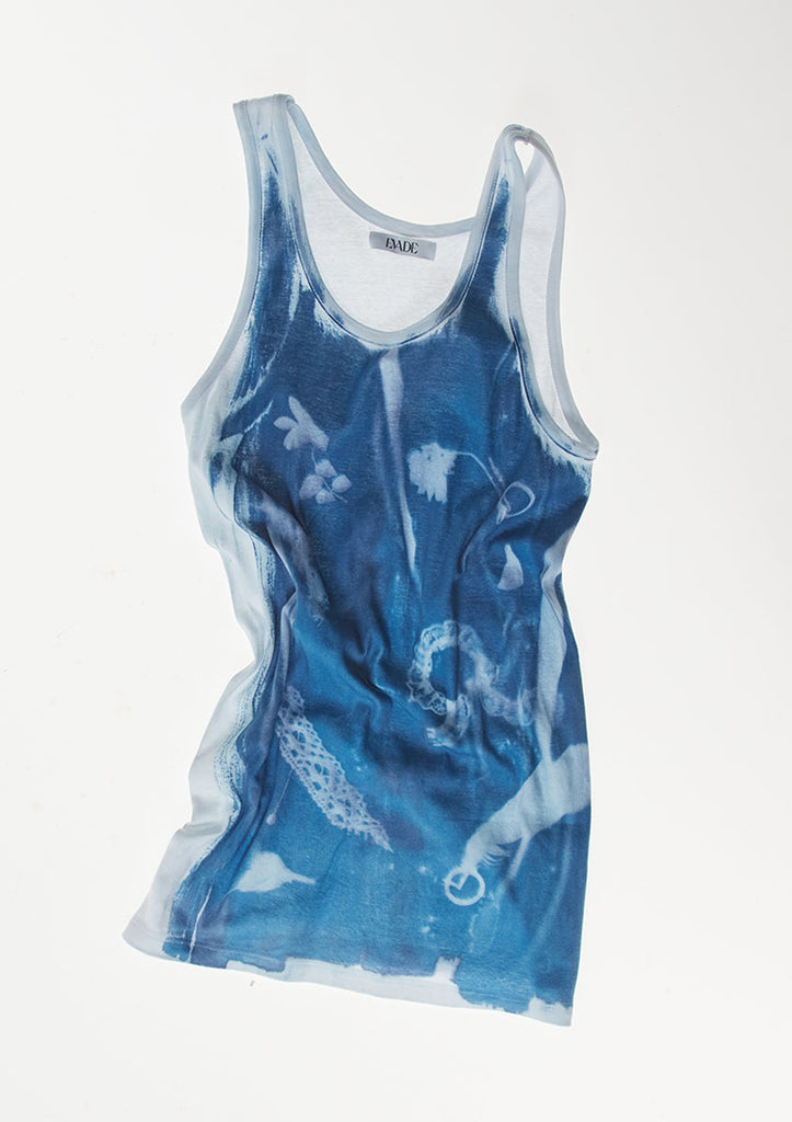 CYANOTYPE TANK TOP – Bungee Space by 3standardstoppage